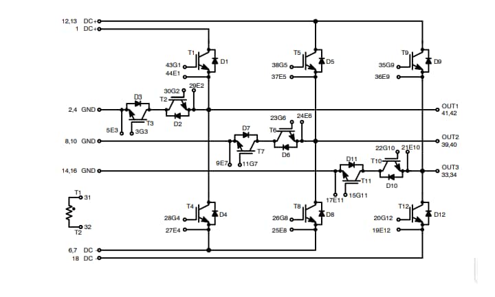 NXH40T120L3Q1 3-Phase TNPC Module - onsemi | Mouser