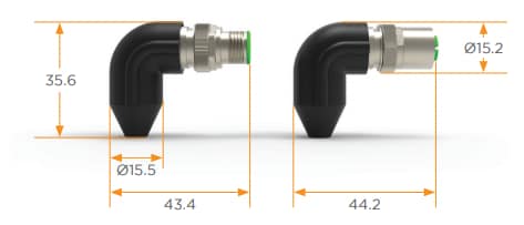 M12 X-Coded Right Angle Connectors - TE | Mouser