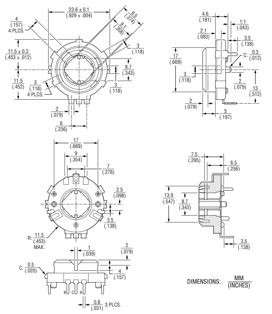 PER23 Long-Life Incremental Ring Encoder - Bourns | Mouser
