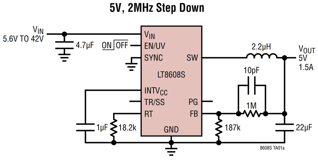 LT8608S Synchronous Step-Down Regulators - ADI | Mouser