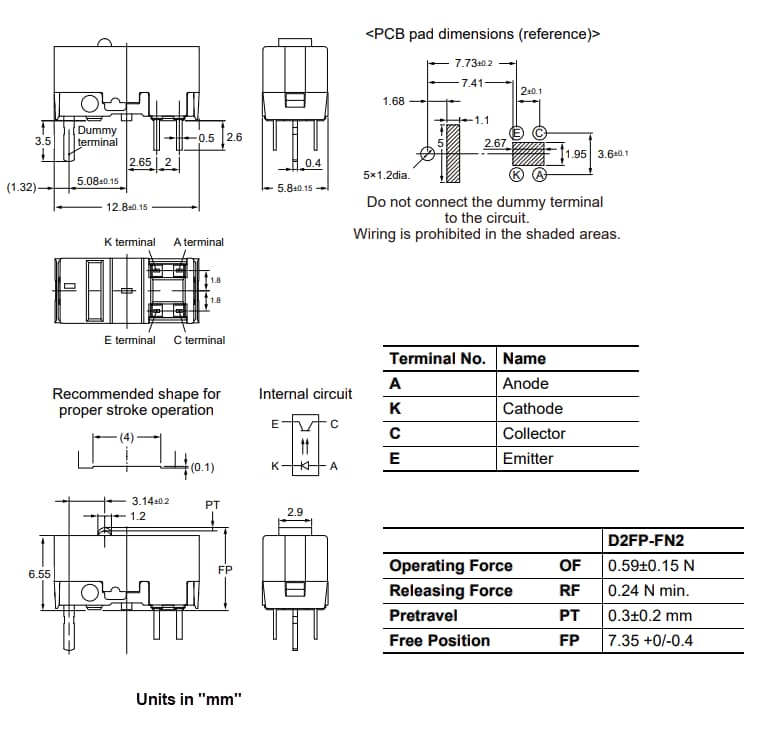 D2FP Ultra Subminiature Basic Switches - Omron Electronics | Mouser