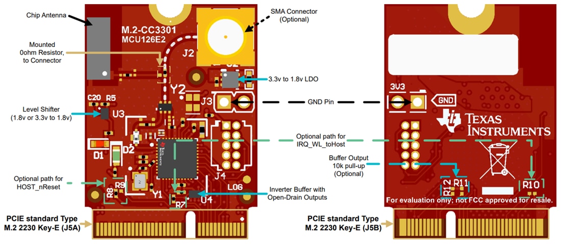 M2-CC3301 Wi-Fi® 6 & BLUETOOTH® LE M.2 Add-in Card - TI | Mouser