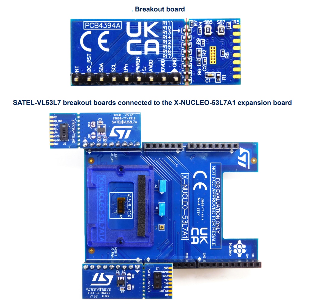 SATEL-VL53L7 Breakout Board - STMicro | Mouser