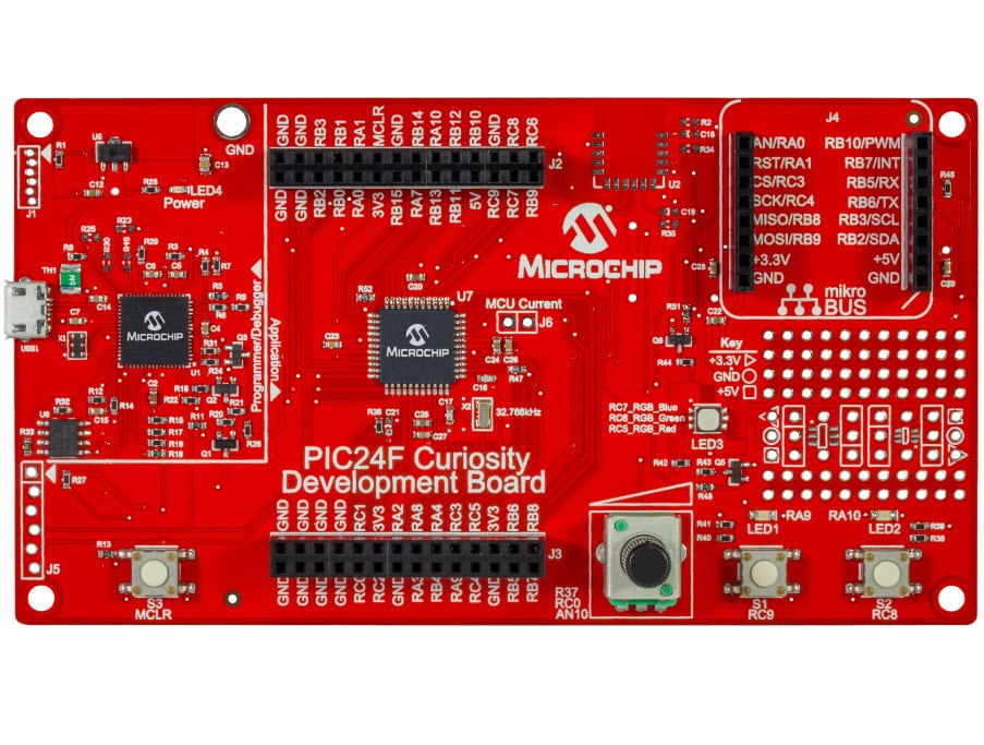 PIC24F Curiosity Development Board - Microchip | Mouser Europe